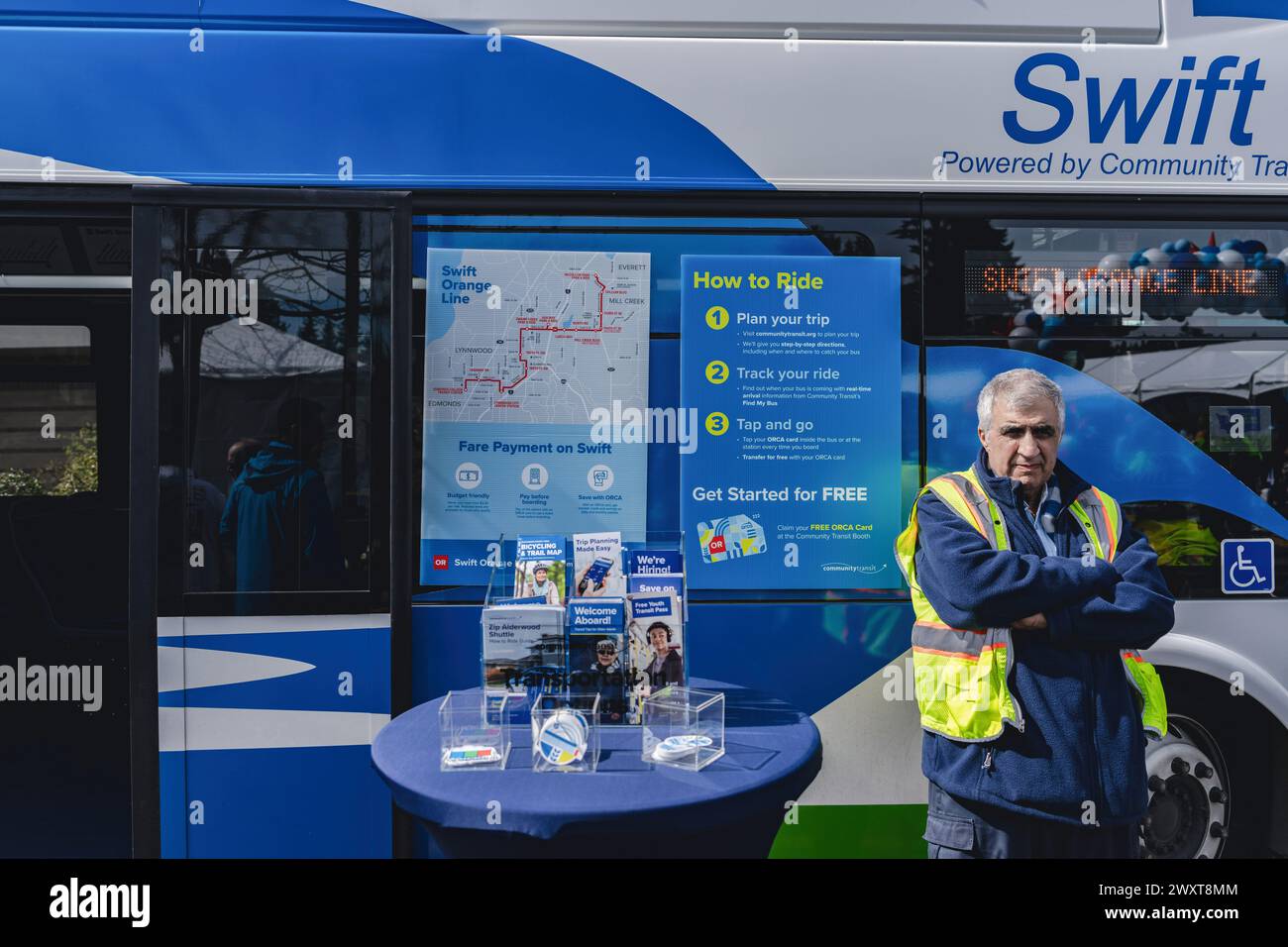 Edmonds, United States. 31st Mar, 2024. The Swift Orange Line connects ...