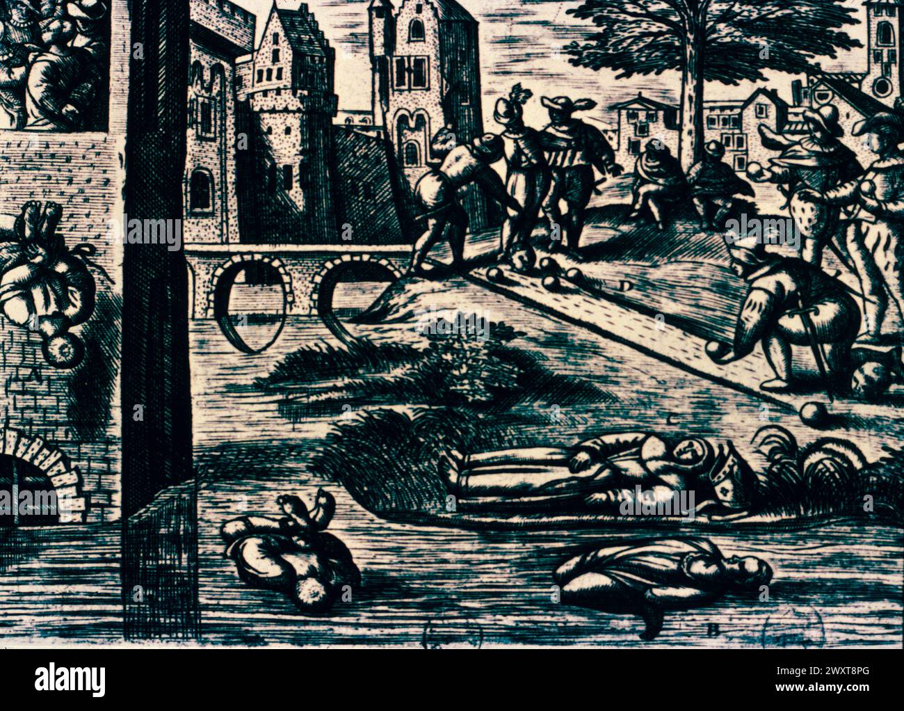 The cruelties of the Huguenots, France, illustration, 16th century ...