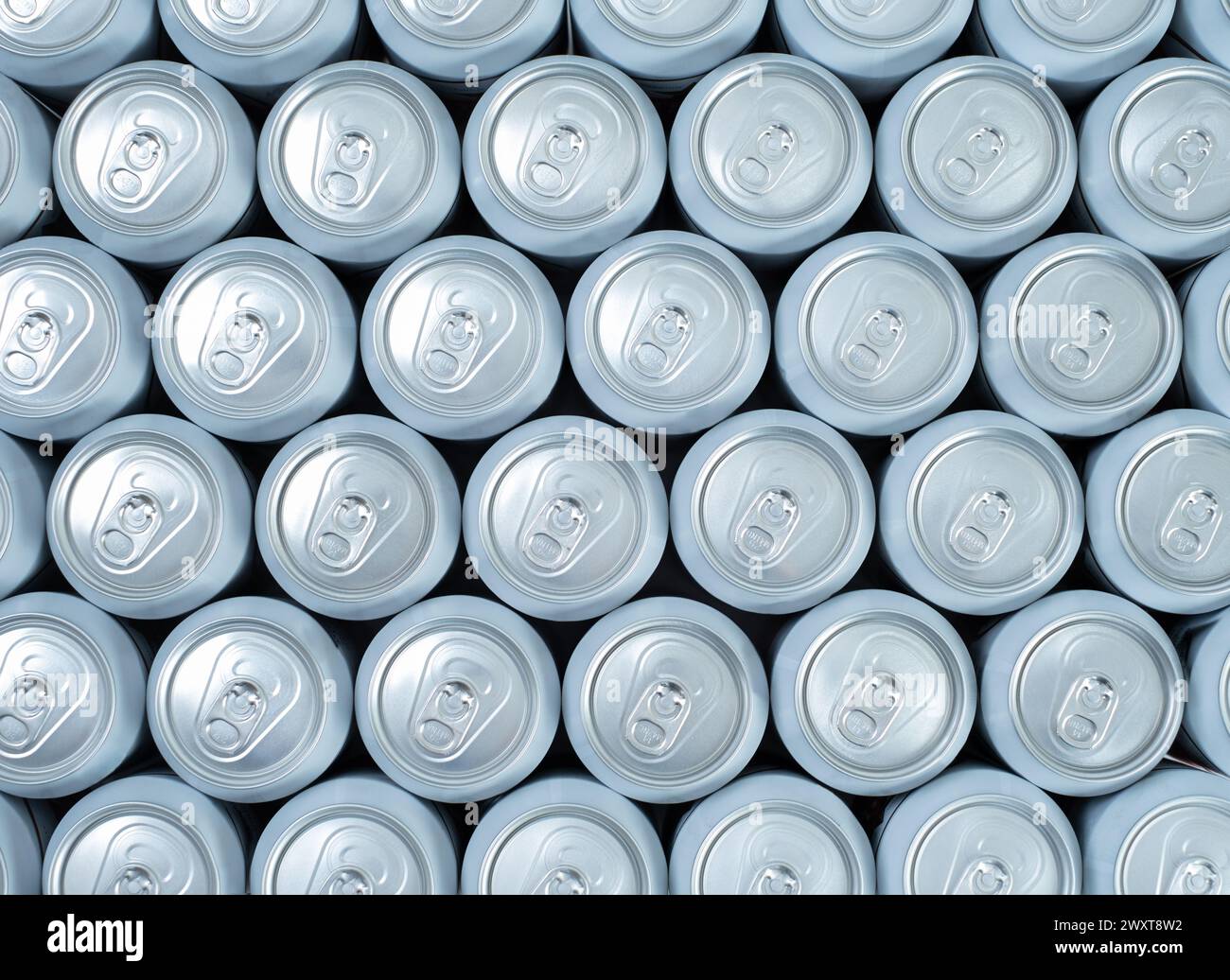 aluminum color grouped soda cans on white background Stock Photo - Alamy