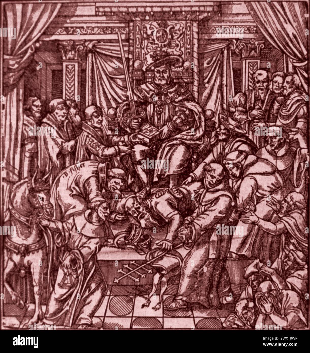 Allegorical illustration of the antagonists in the English Reformation ...