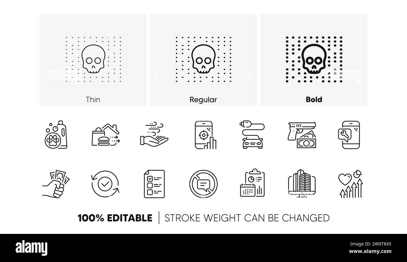 Robbery, Voting ballot and Heart beat line icons. For web app, printing. Line icons. Vector ...