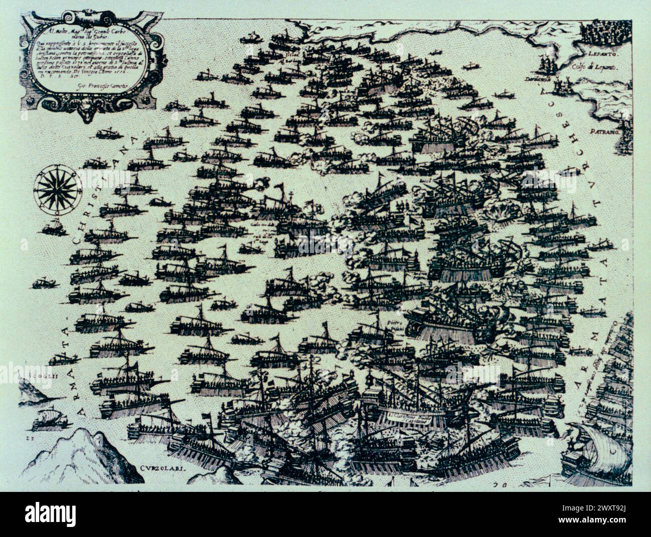 The Battle of Lepanto, 1571, illustration Stock Photo - Alamy