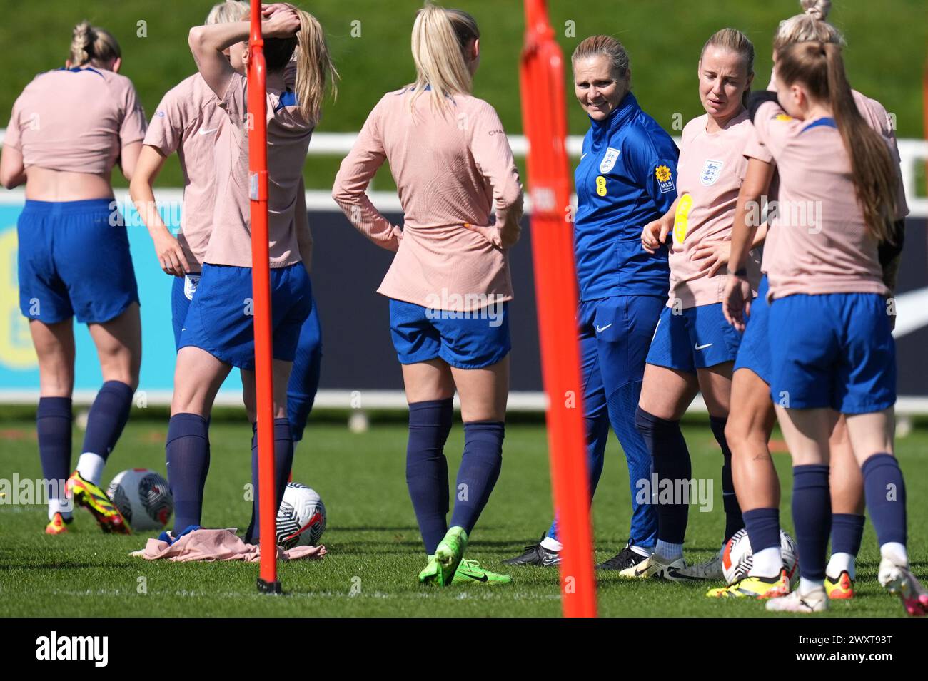 England manager Sarina Wiegman during a training session at St. George ...