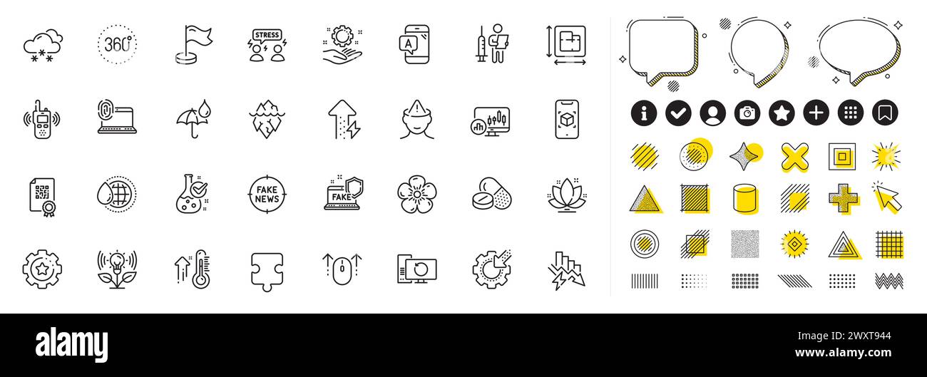 Set Of Ab Testing Iceberg And Transmitter Line Icons For Web App Pictogram Icon Vector Stock