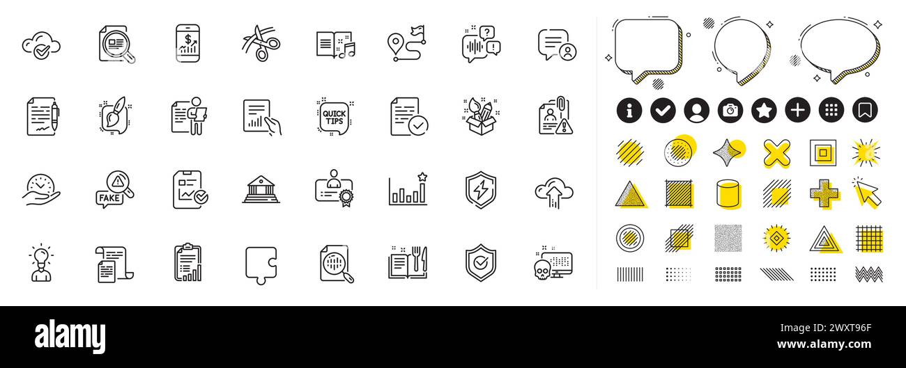 Set of Mobile finance, Certificate and Recipe book line icons for web app. Pictogram icon Vector ...