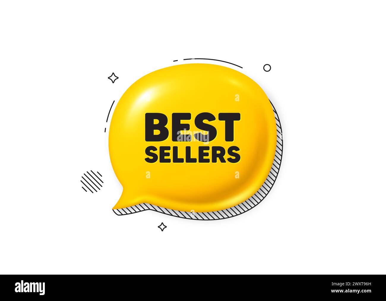 Best sellers tag. Special offer price sign. Comic speech bubble 3d icon ...