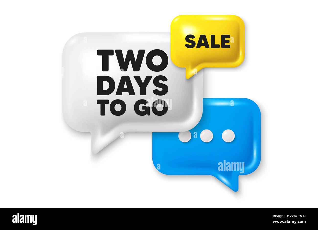 2 days to go symbol. Special offer price sign. Offer speech bubble 3d ...