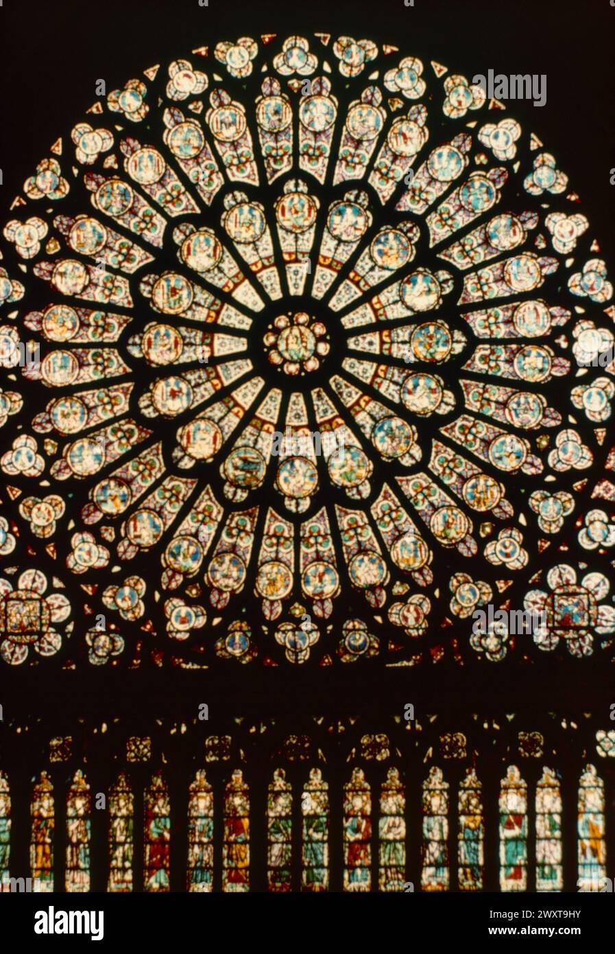 The Rose Window of the Cathedral of Notre-Dame, Paris, France 1980s ...