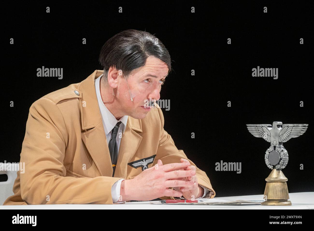 Actor Zdenek Kupka as Adolf Hitler at the rehearsal Timur Vermes's ...
