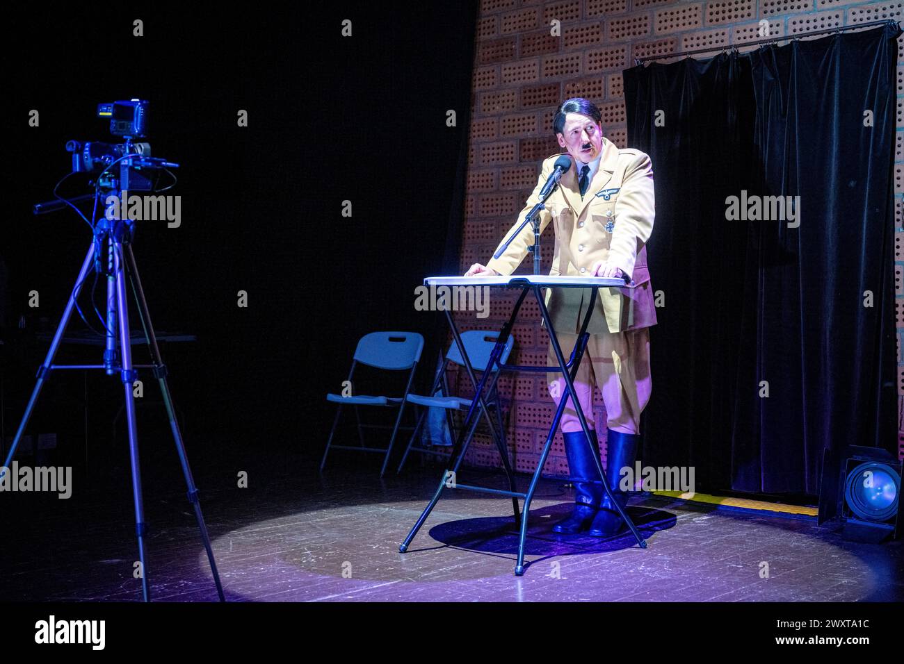 Actor Zdenek Kupka as Adolf Hitler at the rehearsal Timur Vermes's ...