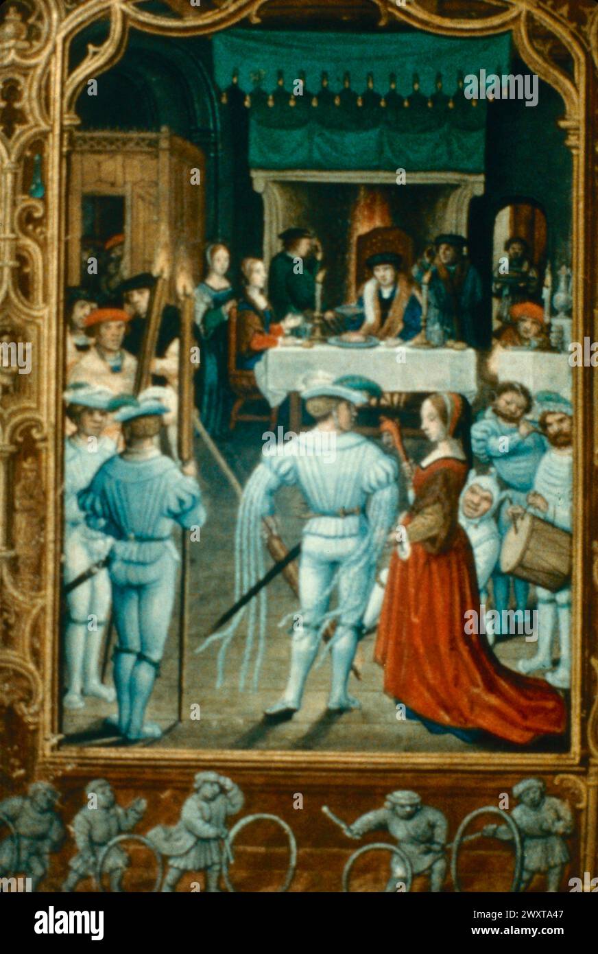 Torch dance, medieval illustration, 15th century Stock Photo - Alamy
