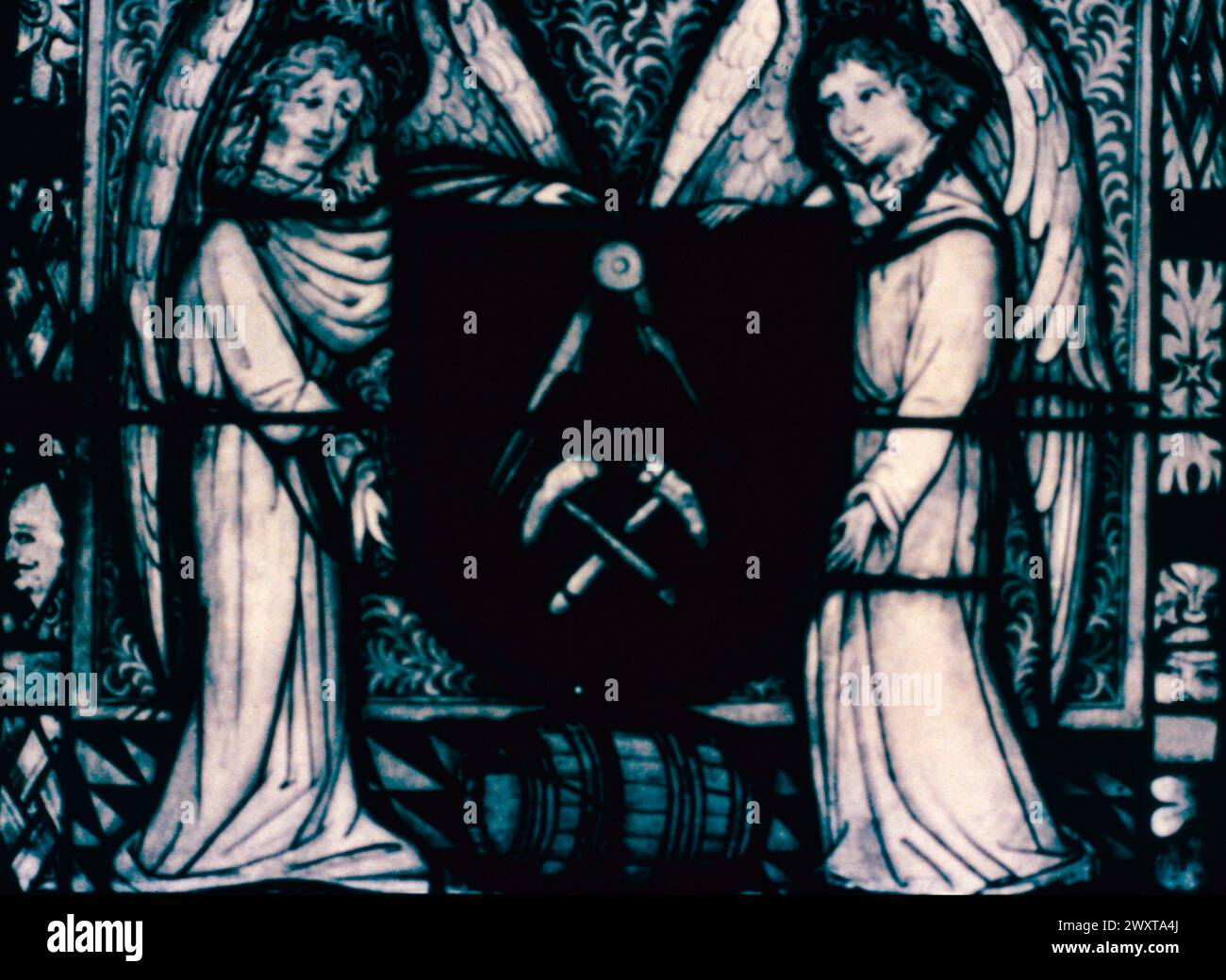 The crest of a cooper's guild, stained-glass window, Carmelite convent ...