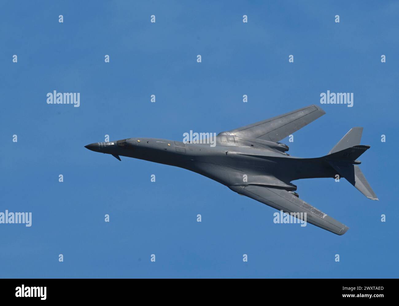 A B-1B Lancer from Dyess Air Force Base, Texas, performs a flyover during Tampa Bay AirFest at ...