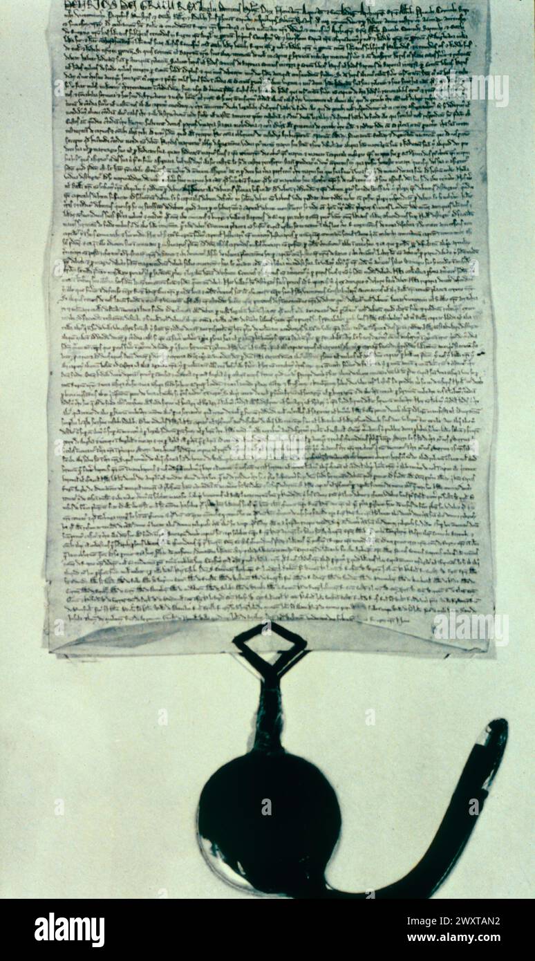Magna Carta, sealed by King John, England 1215 Stock Photo - Alamy