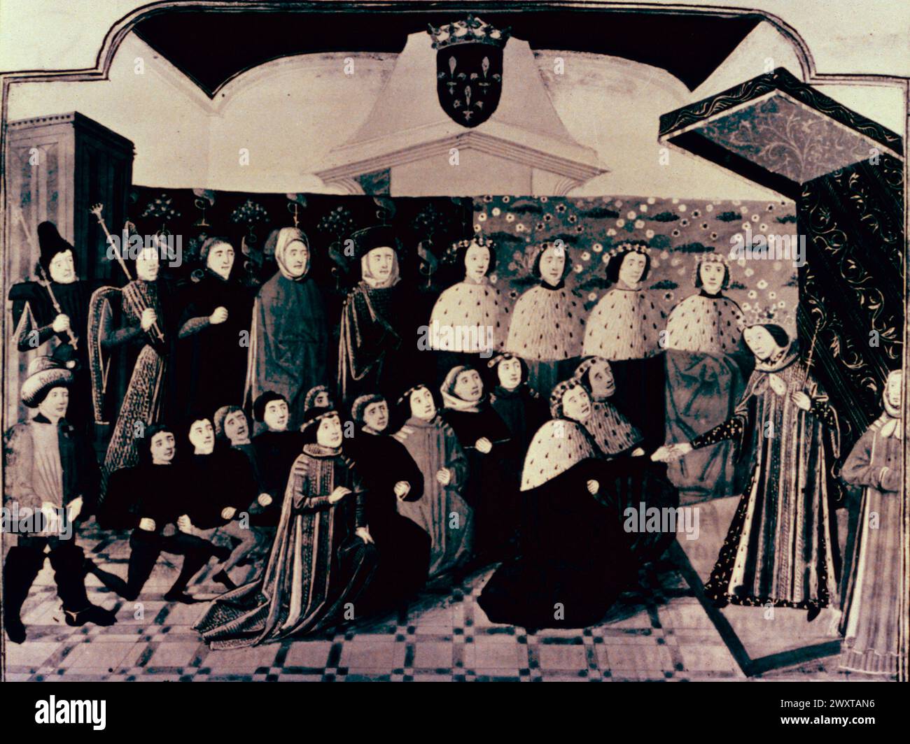 Charles V, King of France, and his council, illustration in Froissart's ...