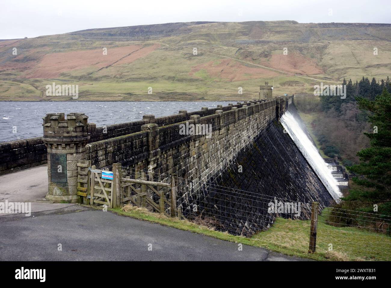 The Stone Dam Wall of Scar House Reservoir in Nidderdale, Yorkshire ...