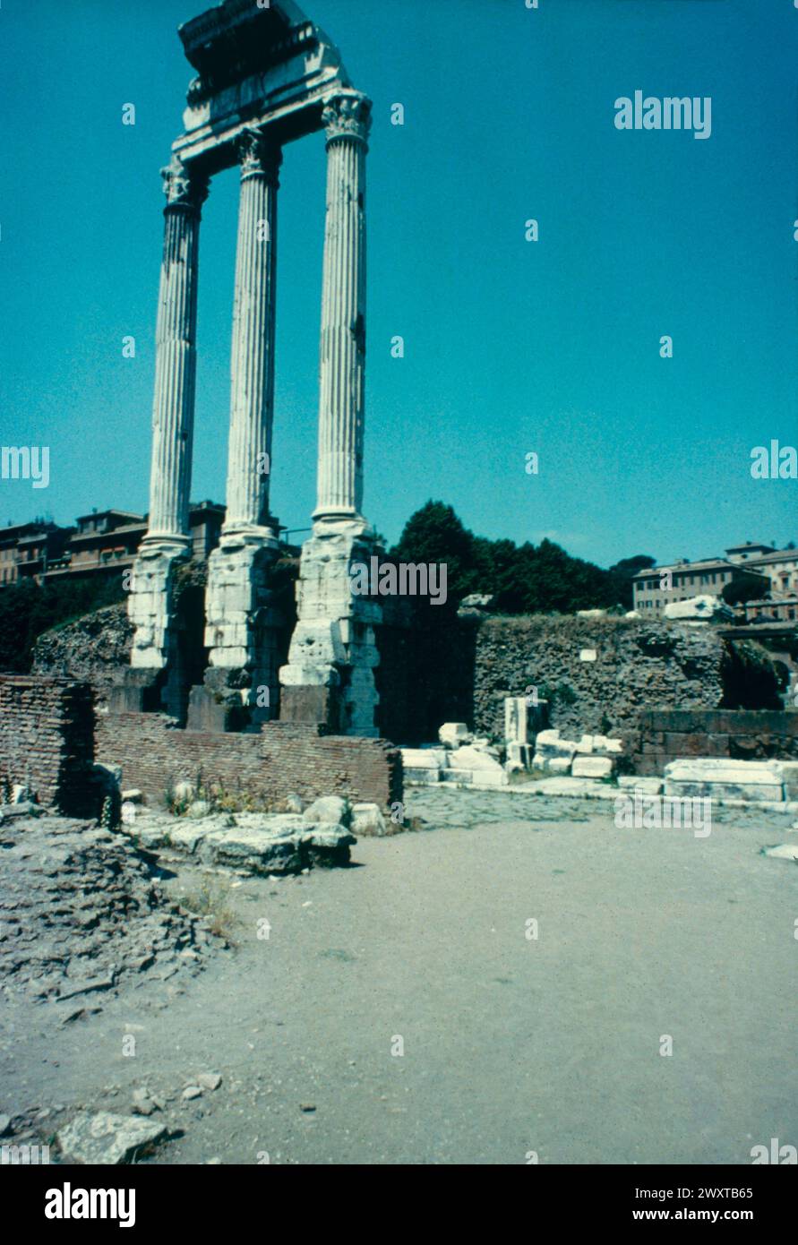 The Temple of Castor and Pollux in the Roman Forum, Rome, Italy 1980s Stock Photo - Alamy