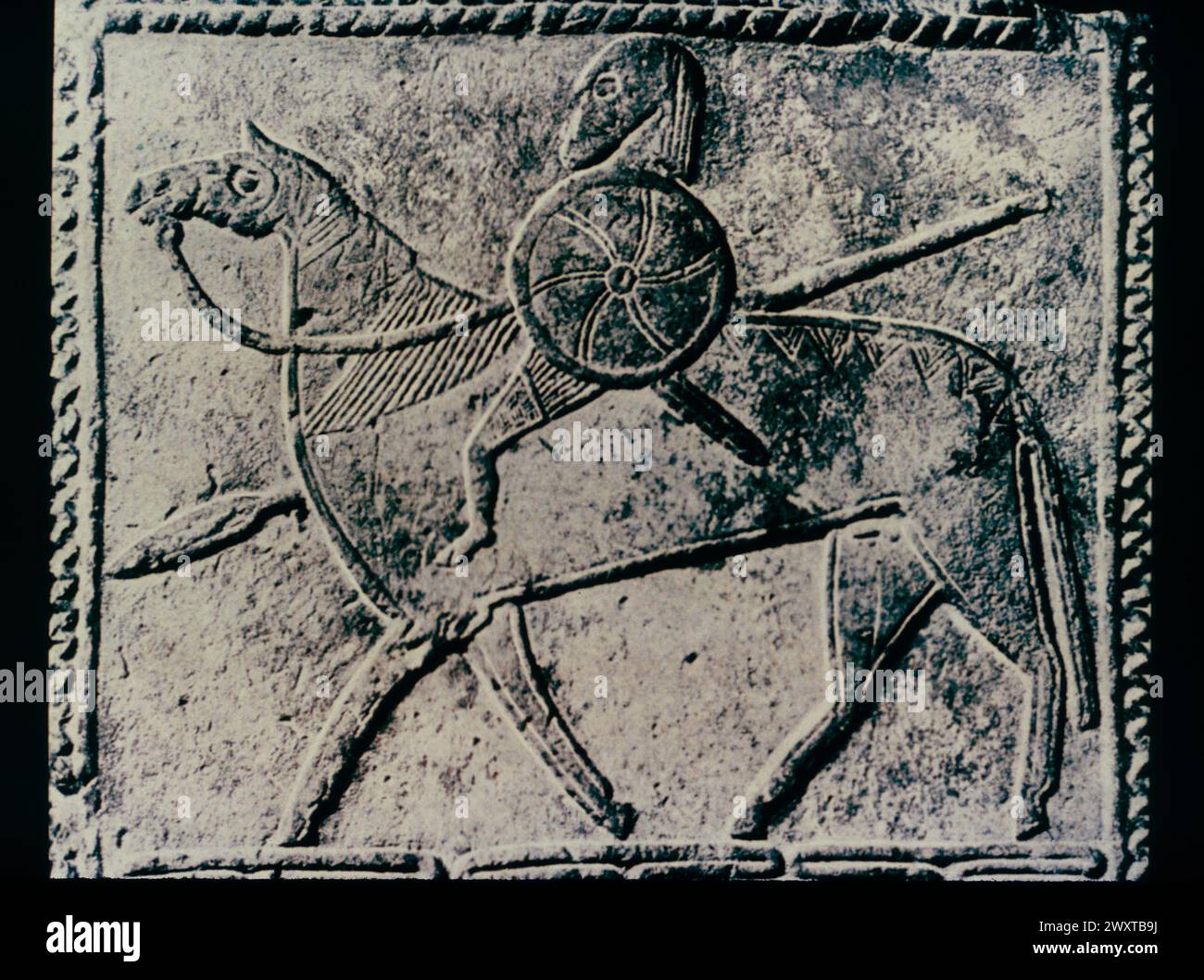 German warrior on horseback, tombstone relief, 400 AD Stock Photo - Alamy