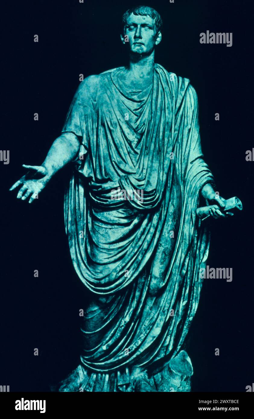 Roman general and politician Julius Caesar, marble statue, Italy 50 BC ...