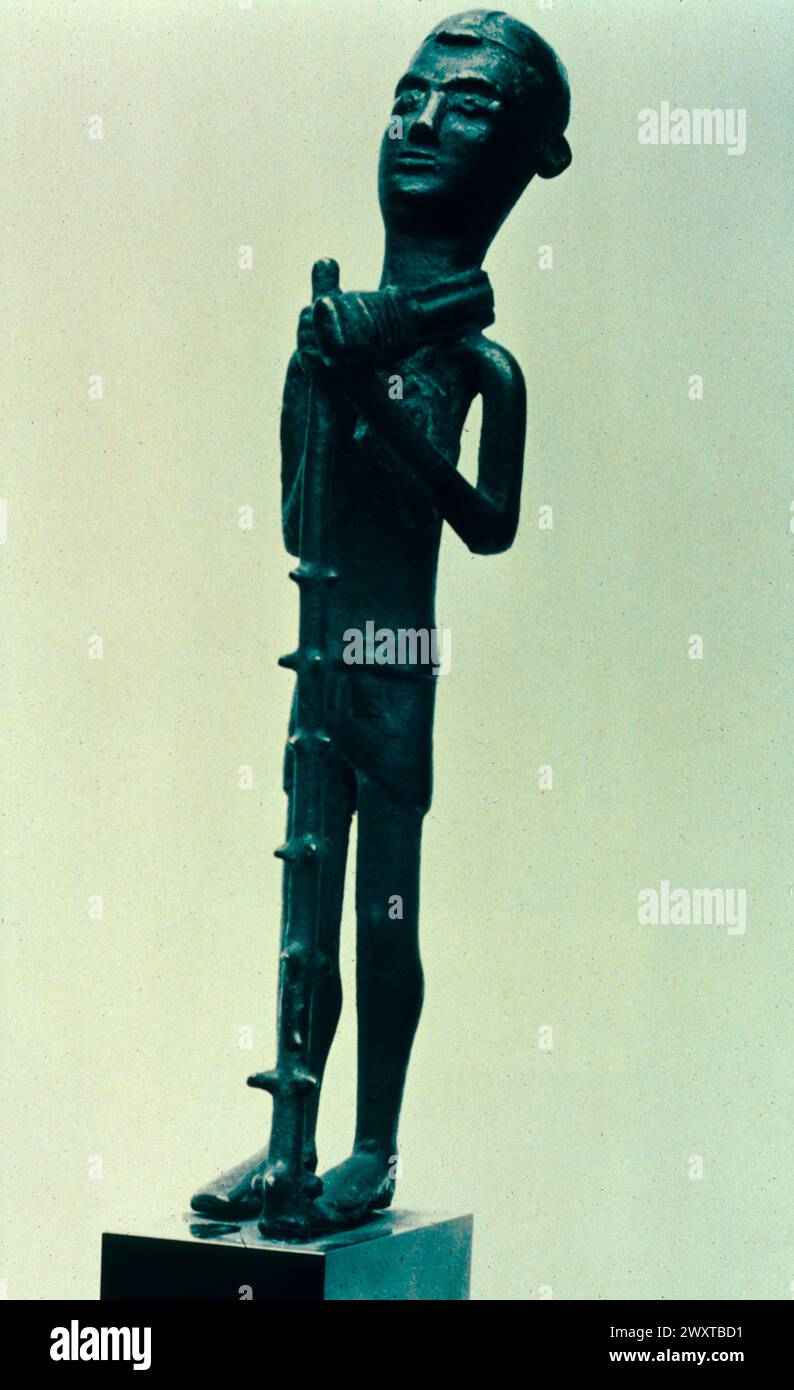 Etruscan warrior, ancient bronze statuette, Italy 500 BC Stock Photo ...