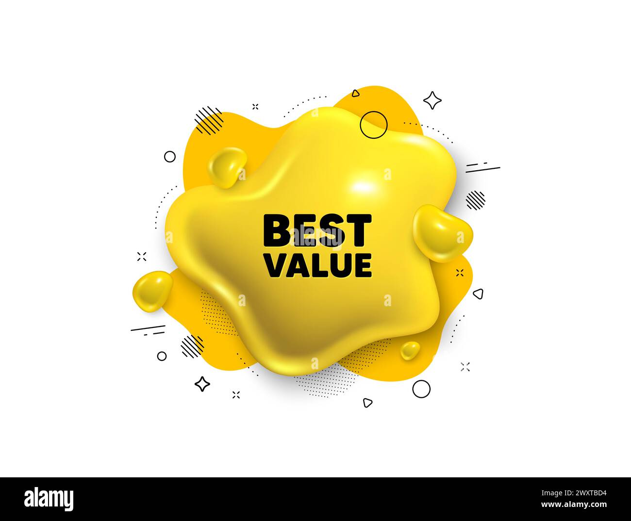 Best value tag. Special offer sale sign. Abstract liquid 3d shape ...
