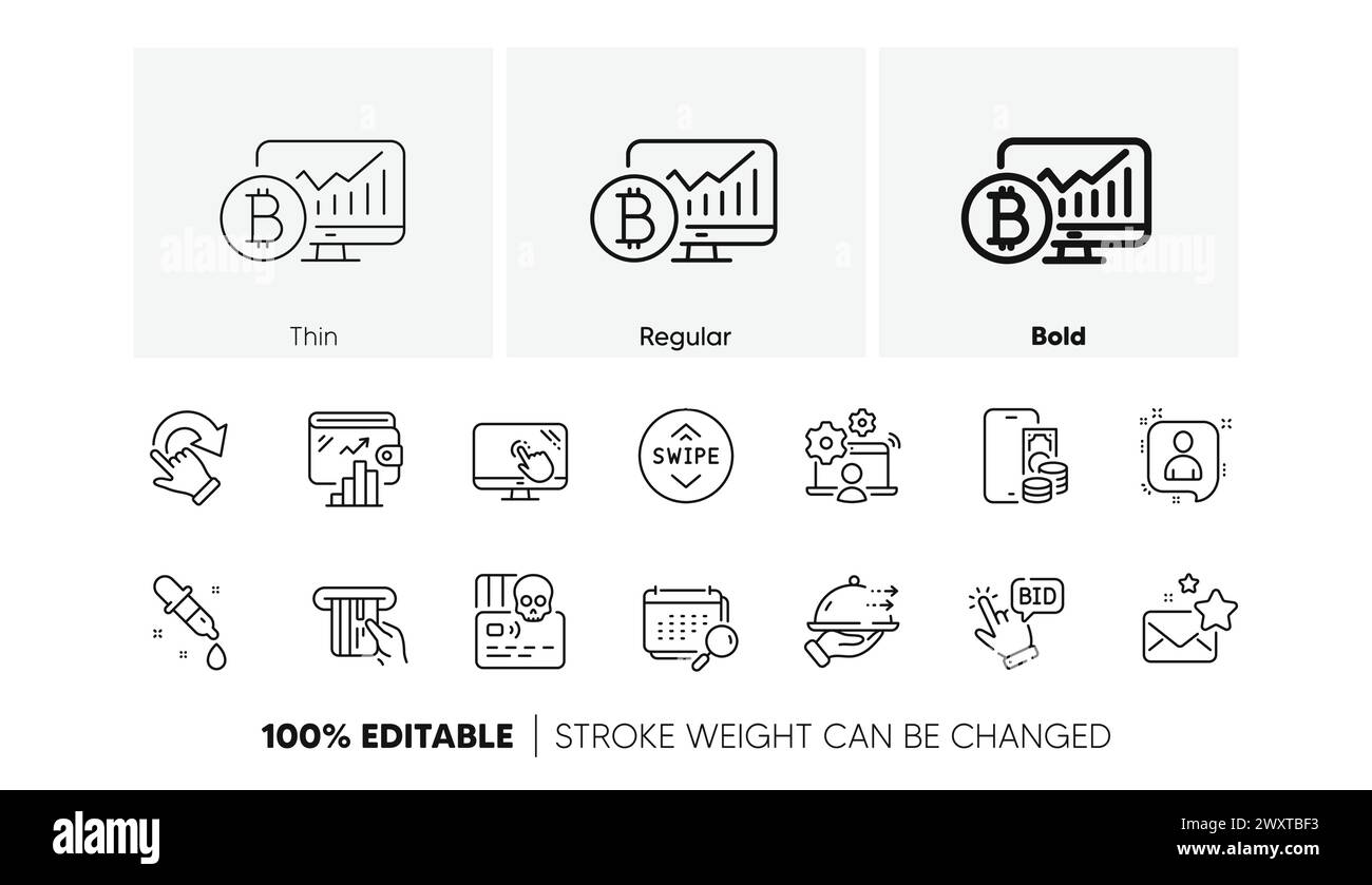 Favorite mail, Calendar and Phone pay line icons. For web app, printing. Line icons. Vector ...