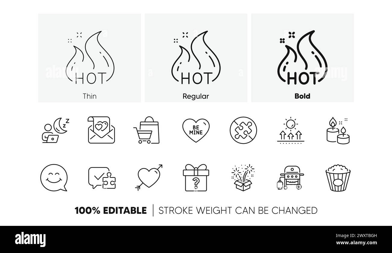 Sale bags, Popcorn and Fireworks line icons. For web app, printing. Line icons. Vector Stock ...