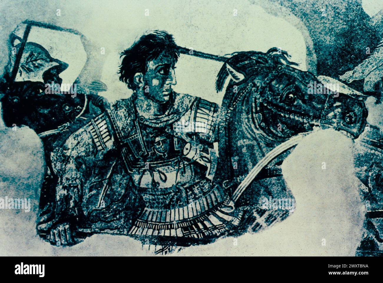 Alexander the Great at the battle of Isus, mosaic, Pompeii, Italy Stock ...