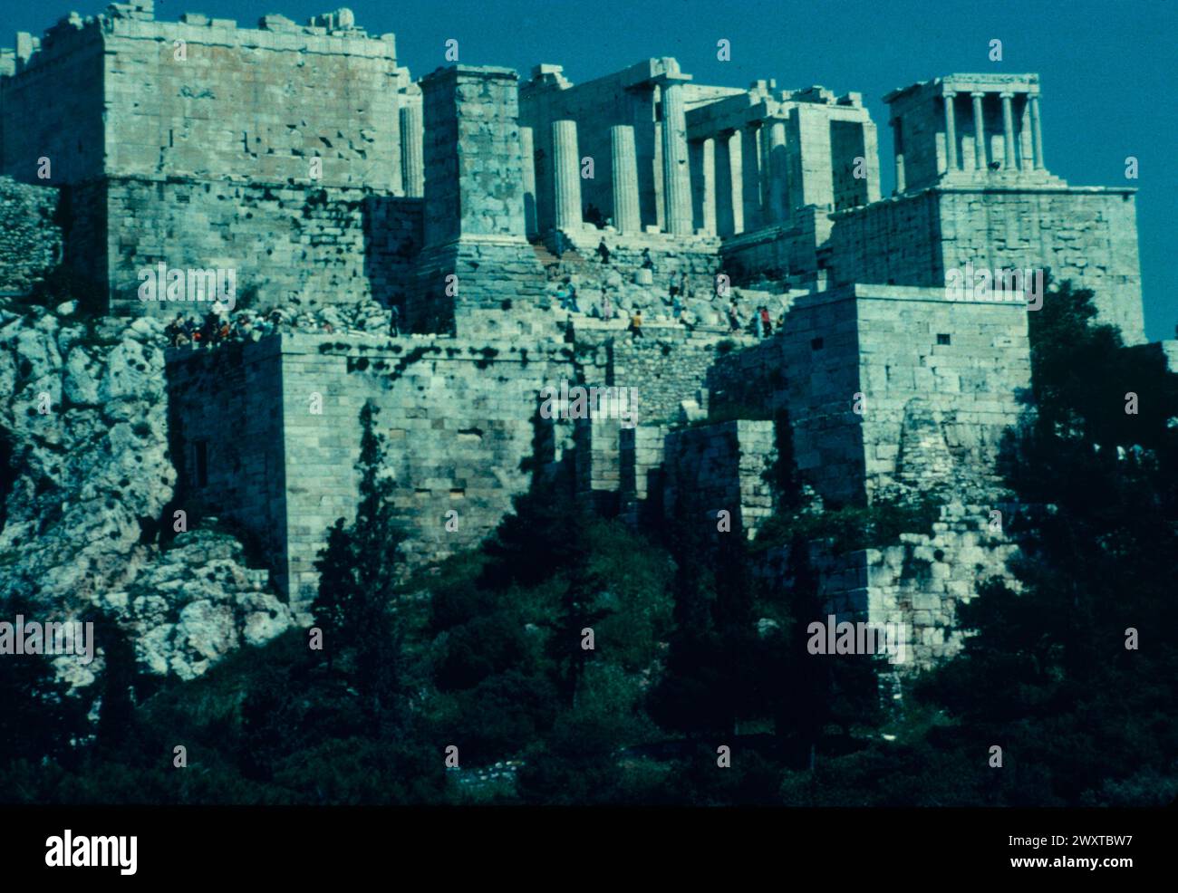 The entrance of the Acropolis, Athens, Greece 1980s Stock Photo - Alamy