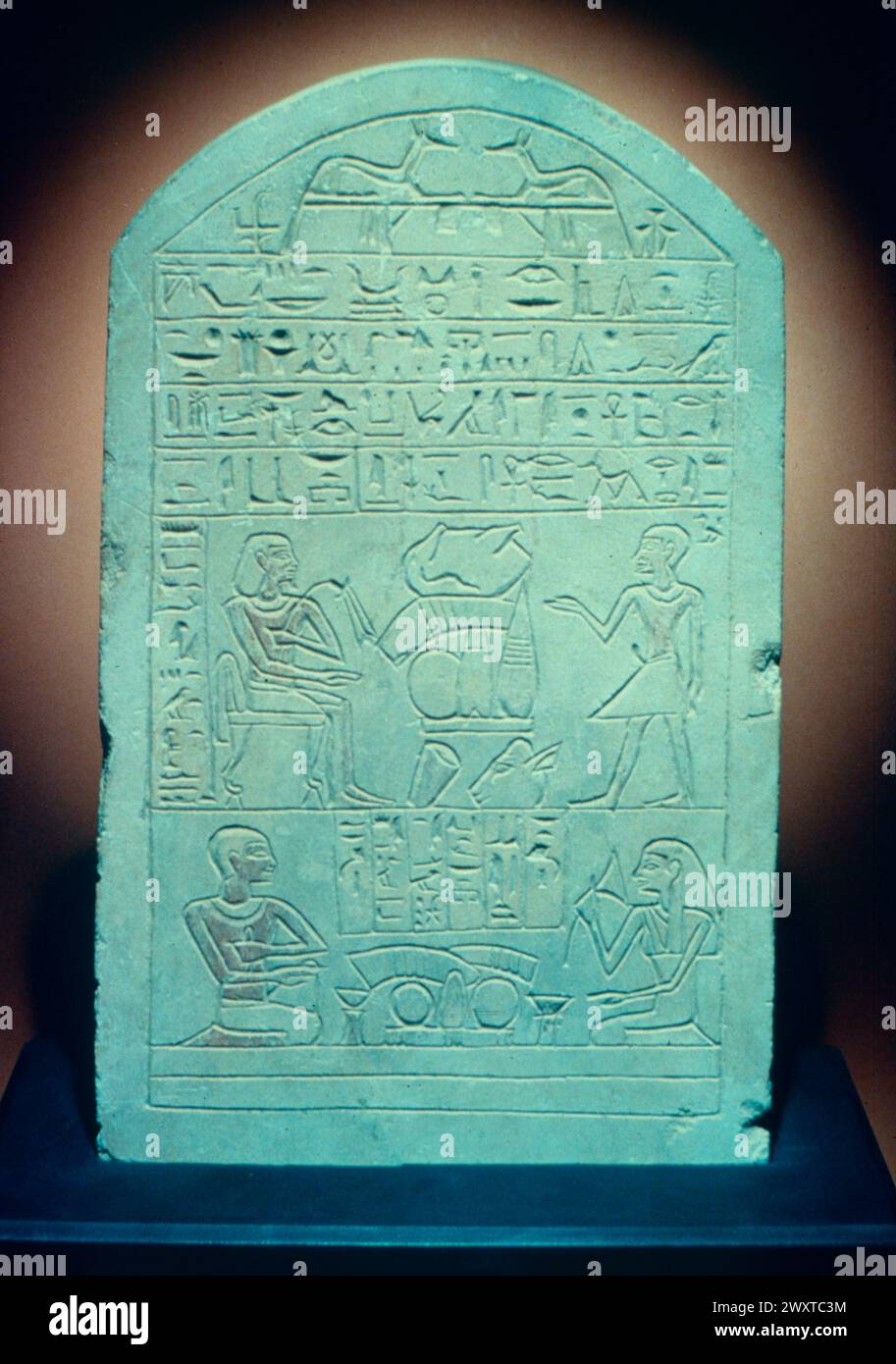 Egyptian limestone funerary stele, Abydor, Egypt 1400 BC Stock Photo ...