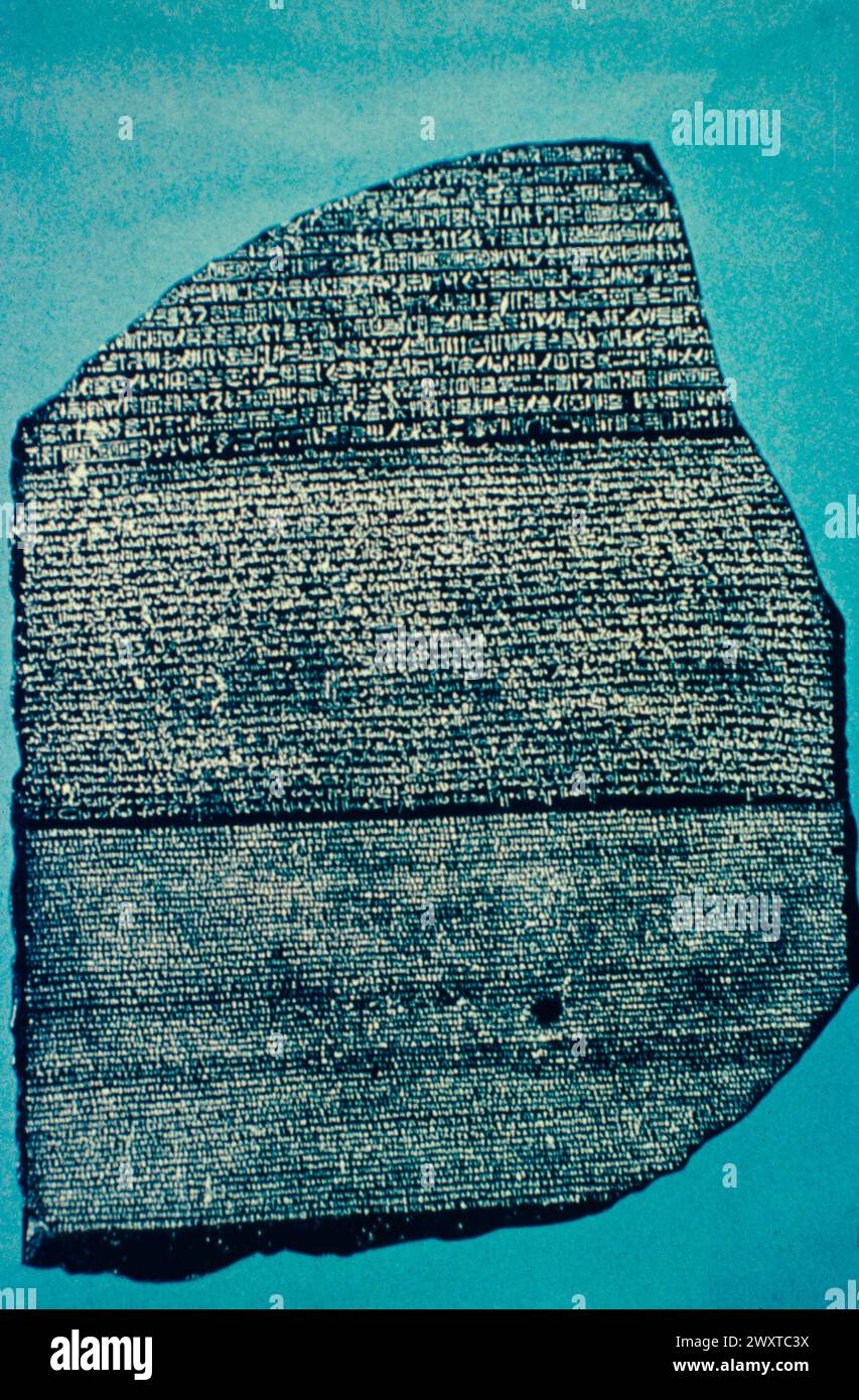 The Rosetta Stone stele, Egypt 200 BC Stock Photo - Alamy