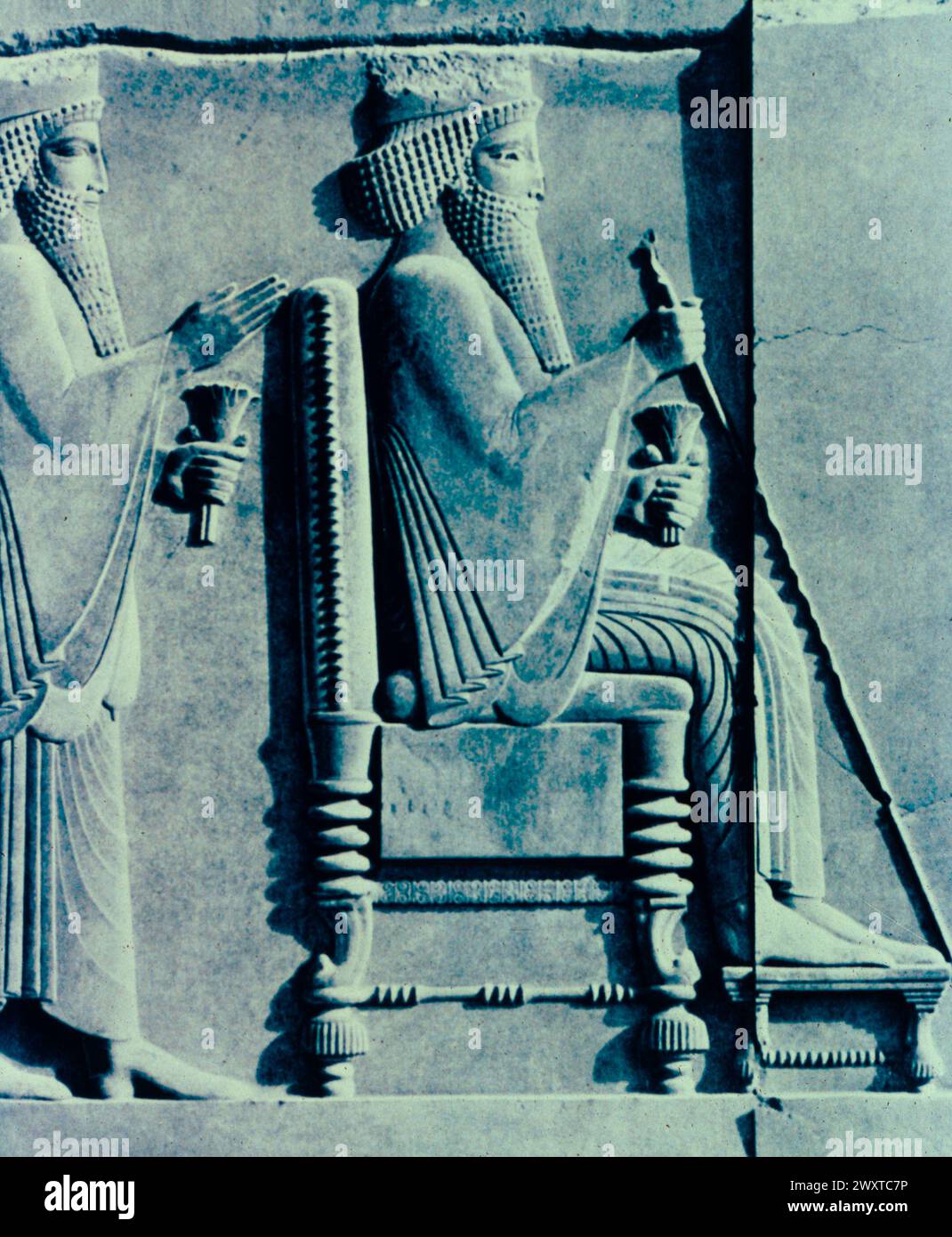 Darius The Great King Of Persia Seated And His Successor Xerxes
