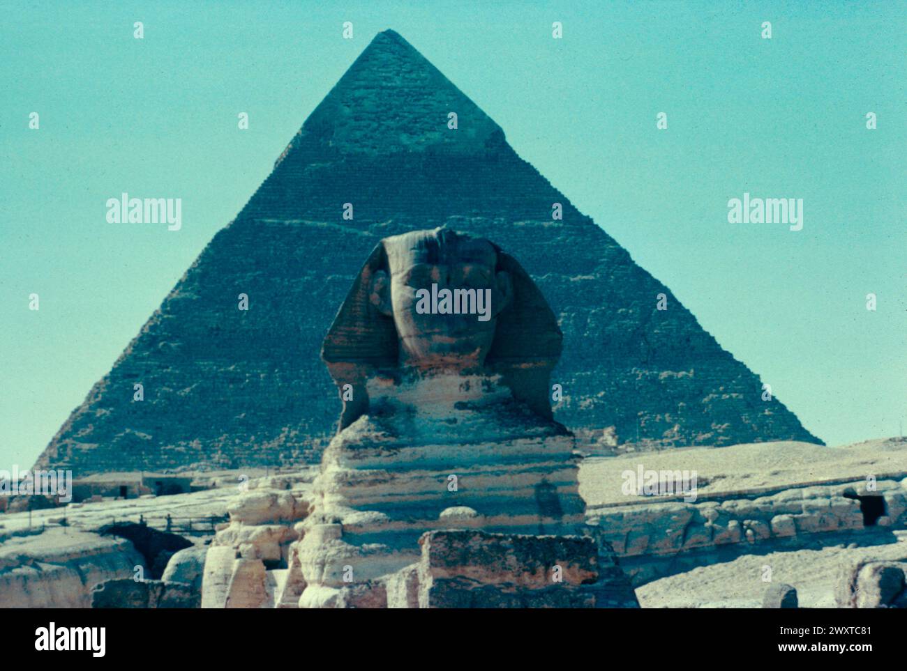 The Pyramid of Chephren and the Sphinx at Giza, Egypt Stock Photo - Alamy