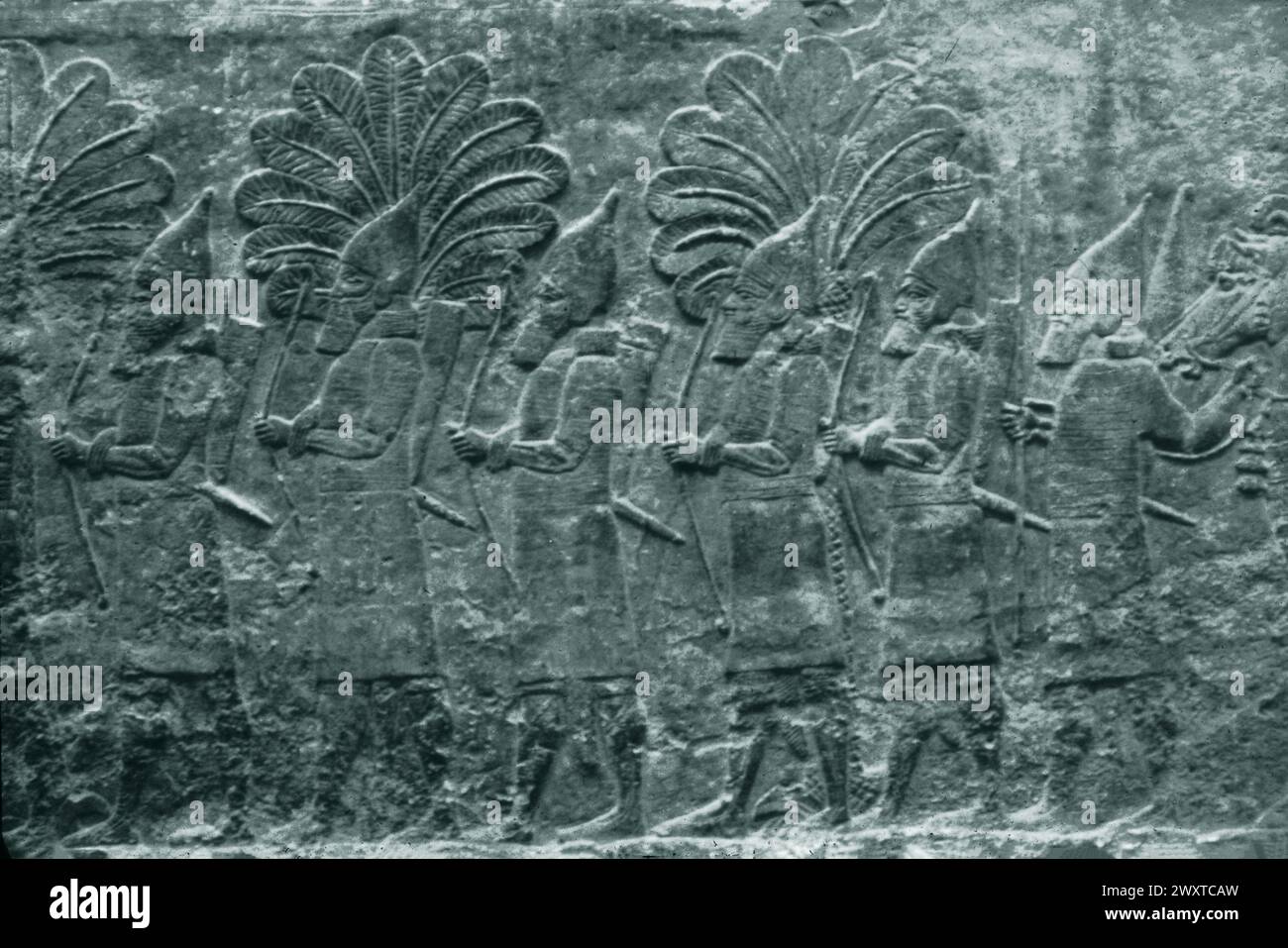 Chaldean soldiers, bas-relief, Sennacherib's Palace, Nineveh ...