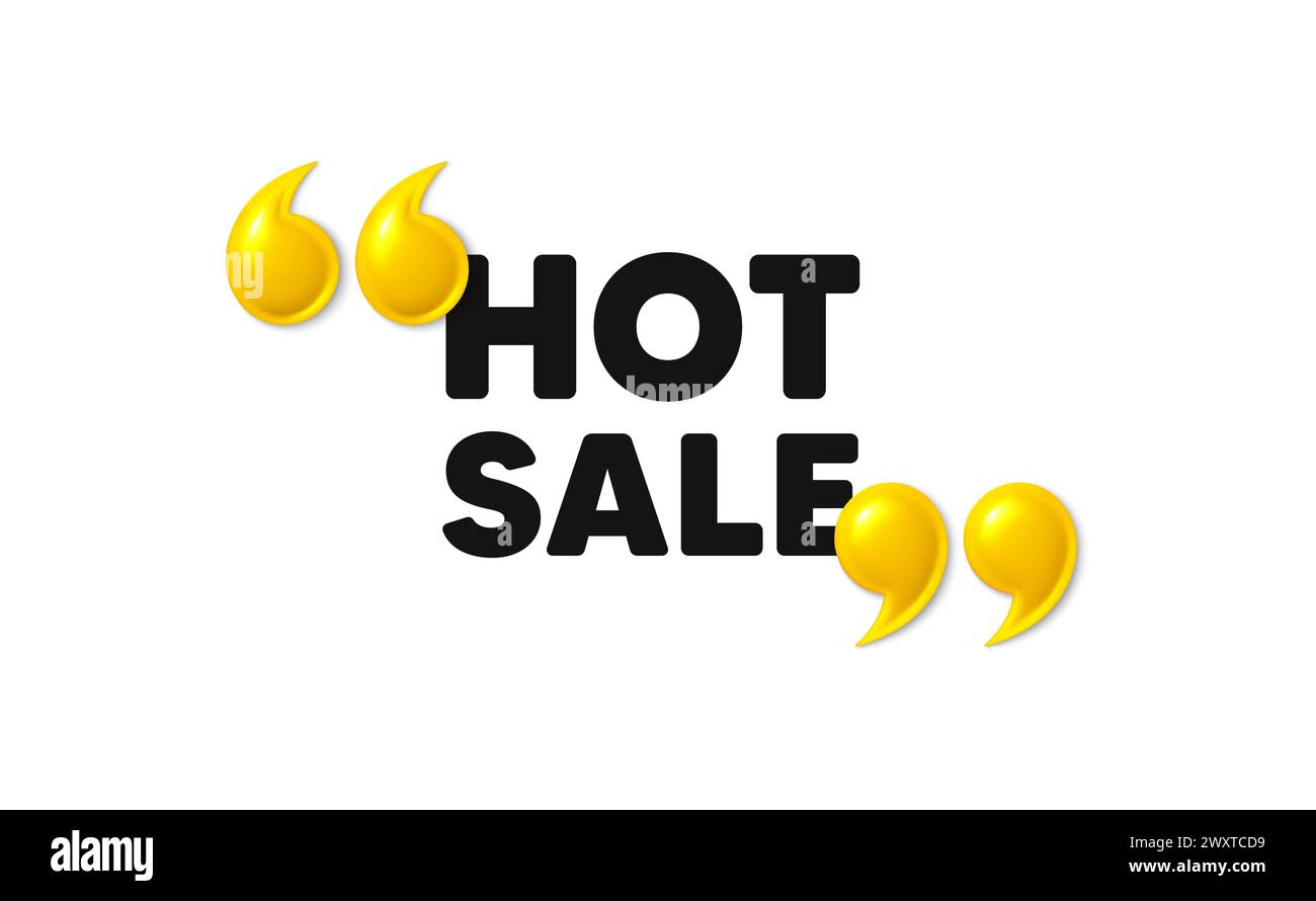 Hot Sale tag. Special offer price sign. 3d quotation marks. Vector ...