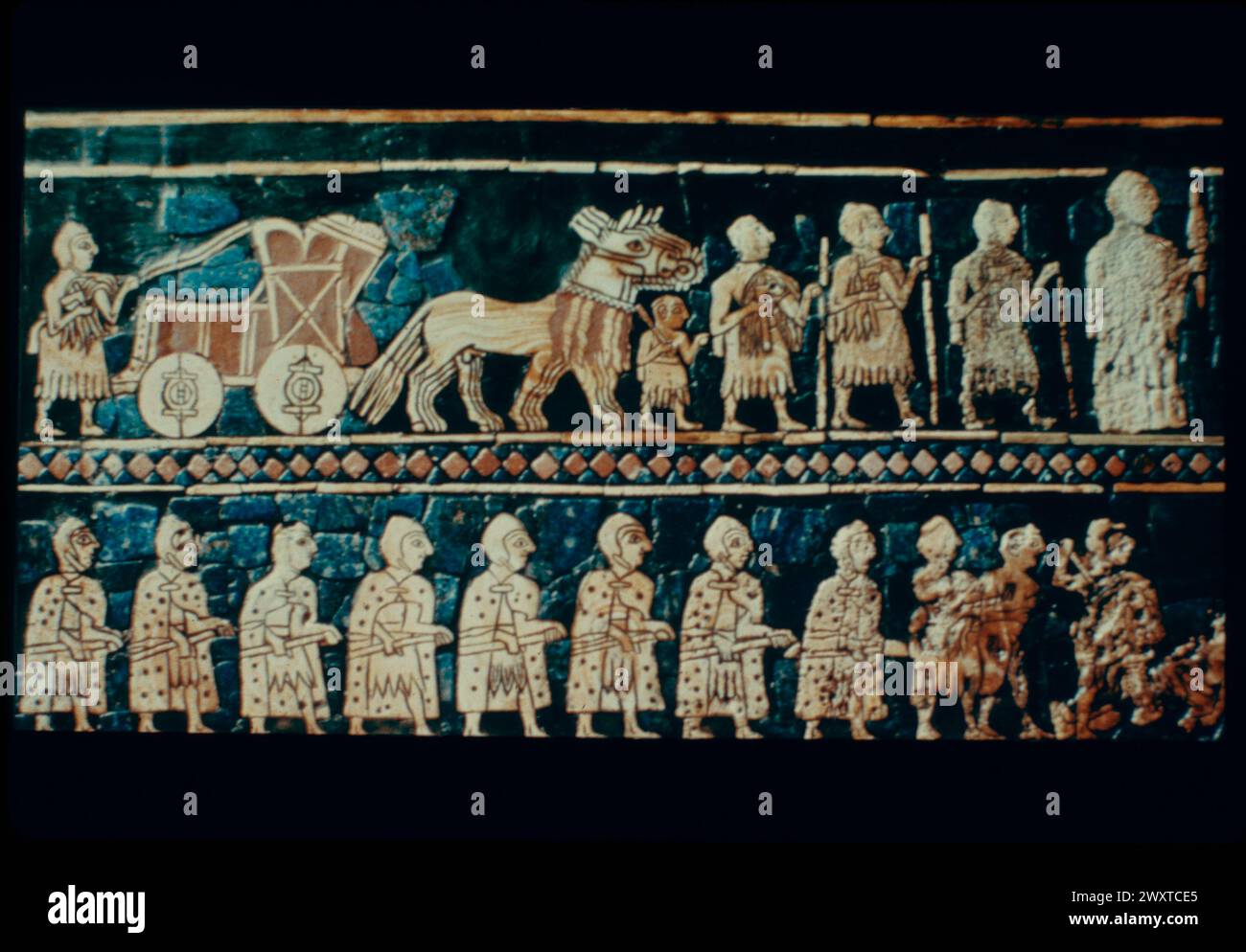 The Standard of Ur, scene of war, detail of ancient Sumerian art Stock ...