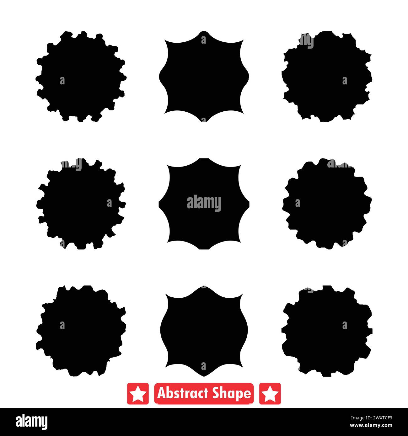 Organic and geometric shapes collide in these striking vectors Stock ...