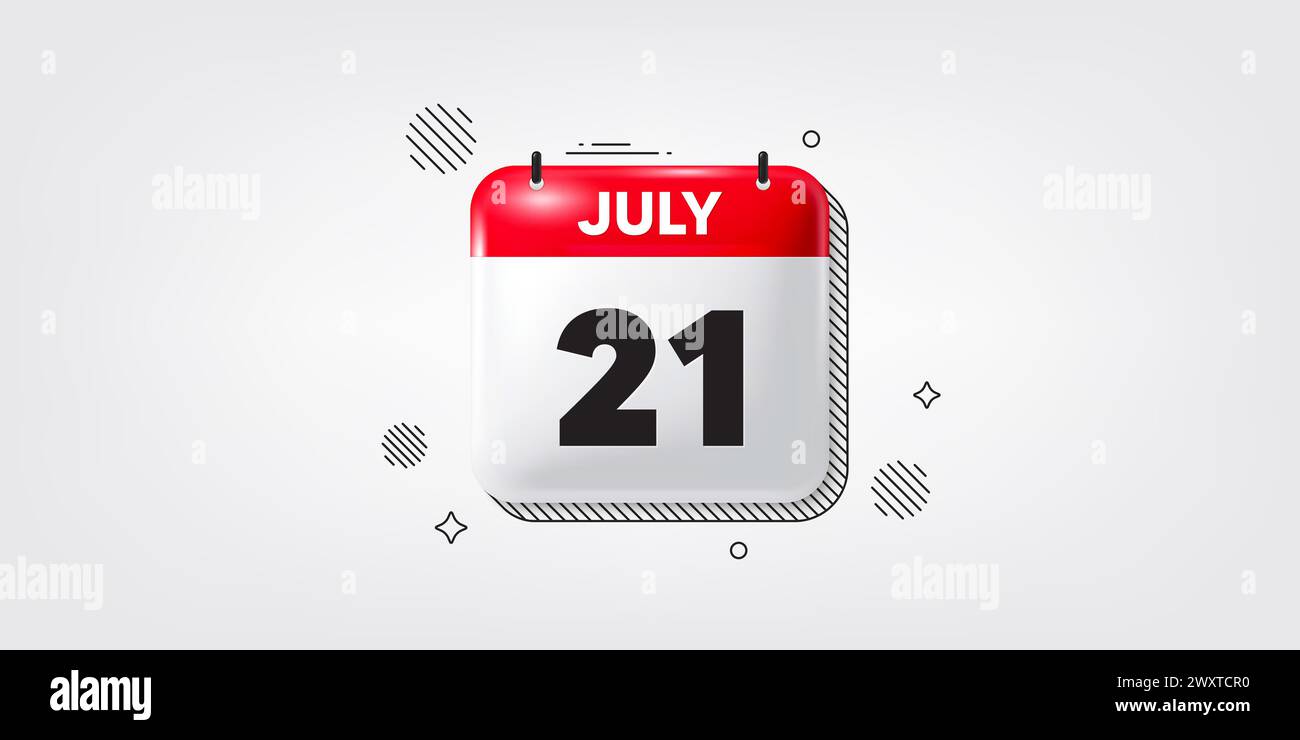 21th day of the month icon. Event schedule date. Calendar date of July ...
