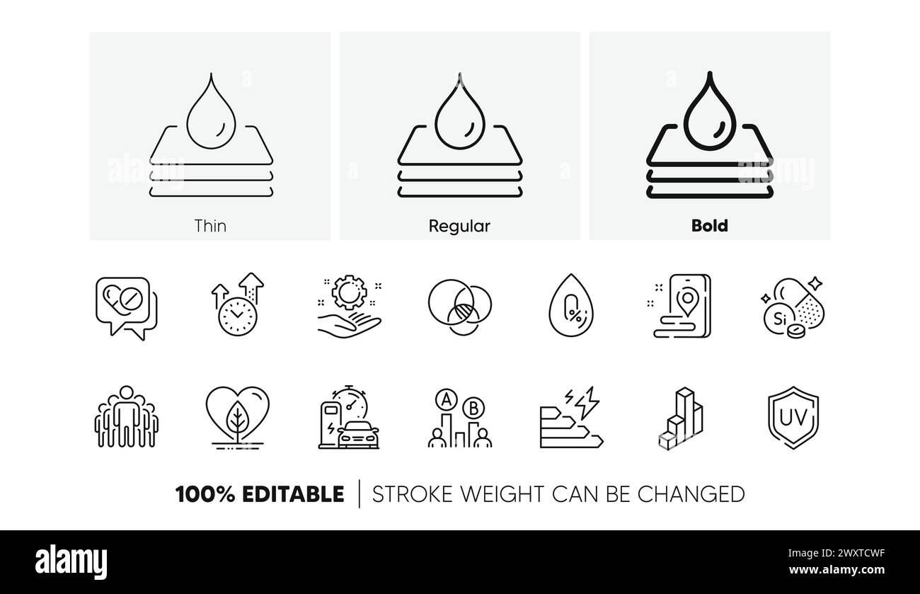 Place, Consumption growth and Local grown line icons. For web app ...
