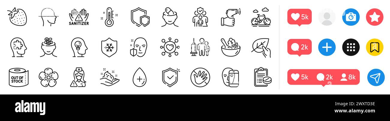 Nurse, Shields and Family insurance line icons pack. For web app ...