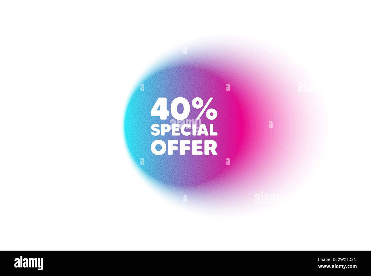 40 percent discount offer. Sale price promo sign. Color neon gradient ...
