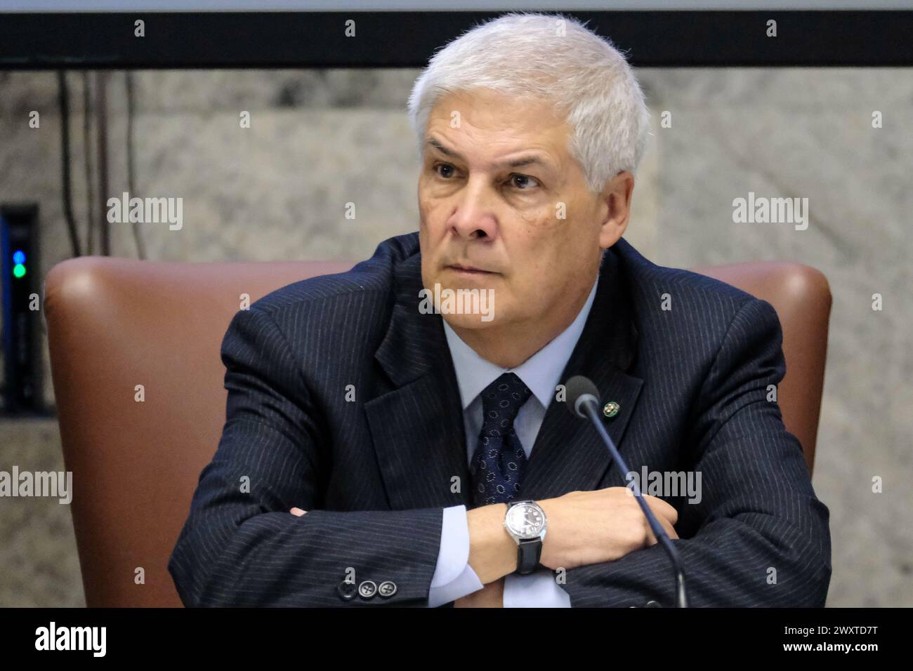 Roberto Luongo, consigliere del Ministro Urso, durante la presentazione ...