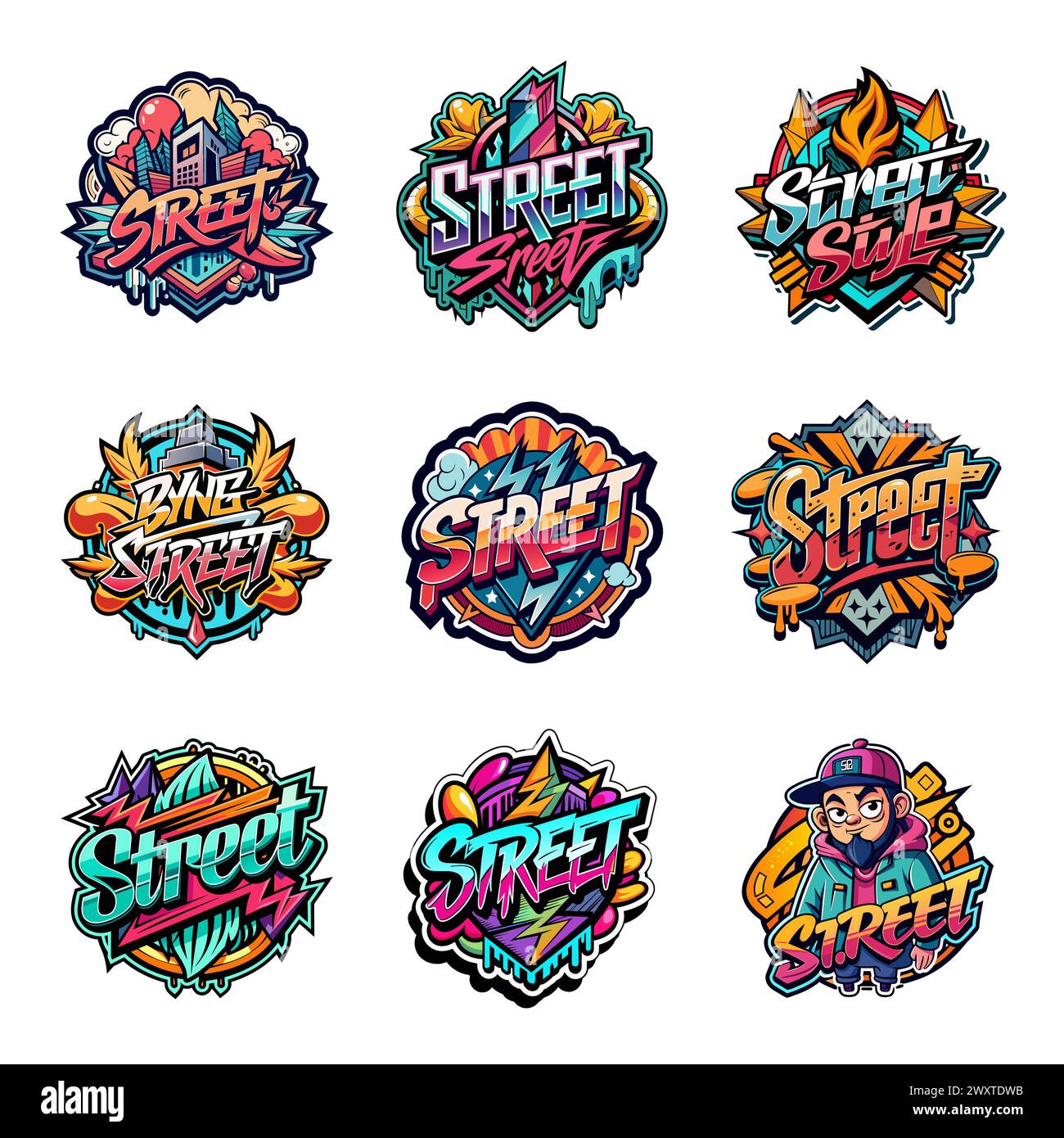 Design a streetwear-inspired sticker featuring bold typography and ...