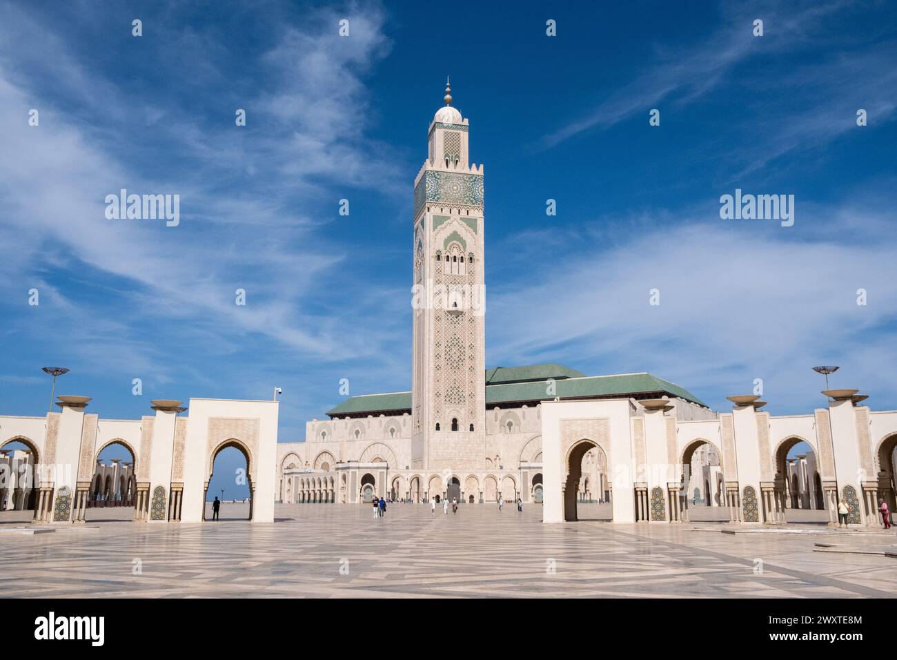 View of the Hassan-II Mosque, one of the largest mosques in the world ...