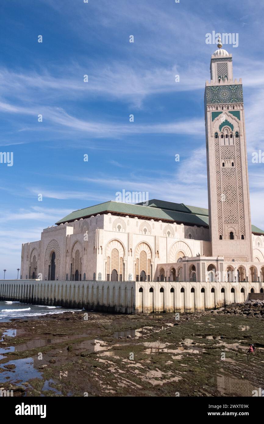 View of the Hassan-II Mosque, one of the largest mosques in the world ...