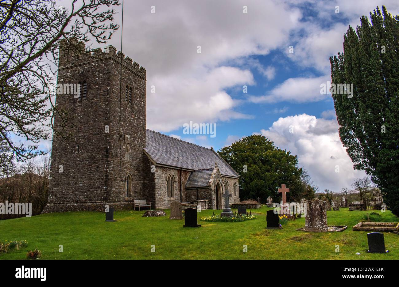 St. Afan's Church, Llanafan Fawr Stock Photo - Alamy
