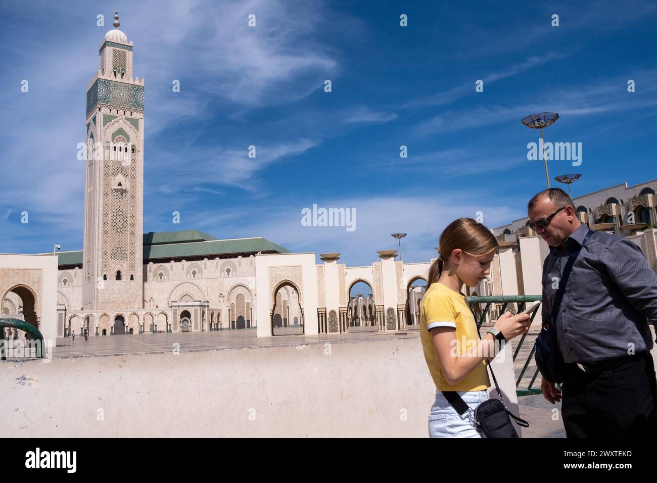 View of the Hassan-II Mosque, one of the largest mosques in the world ...