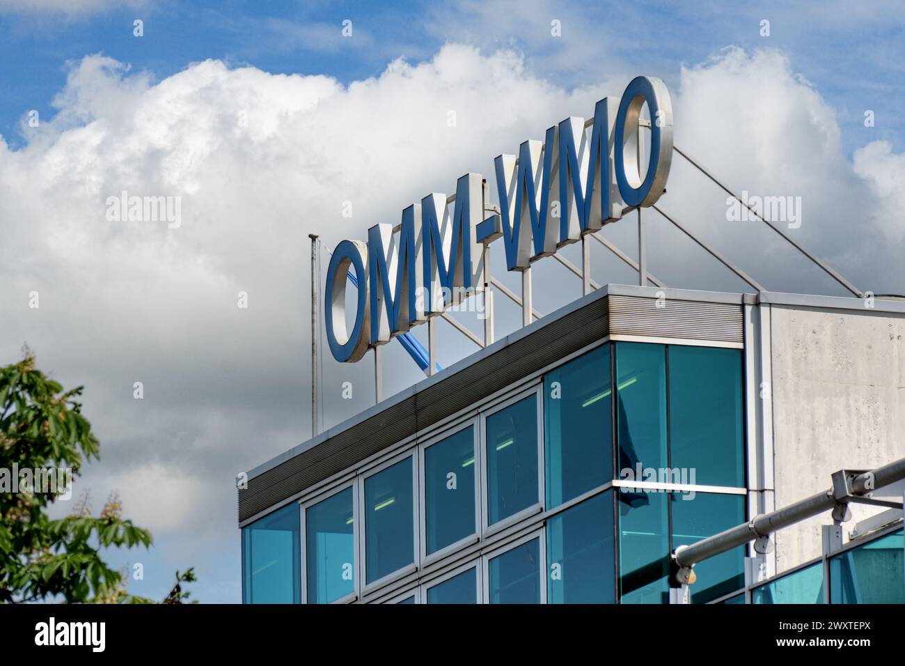 Geneva Switzerland - may 30, 2023 : sign and logo on The WMO building ...