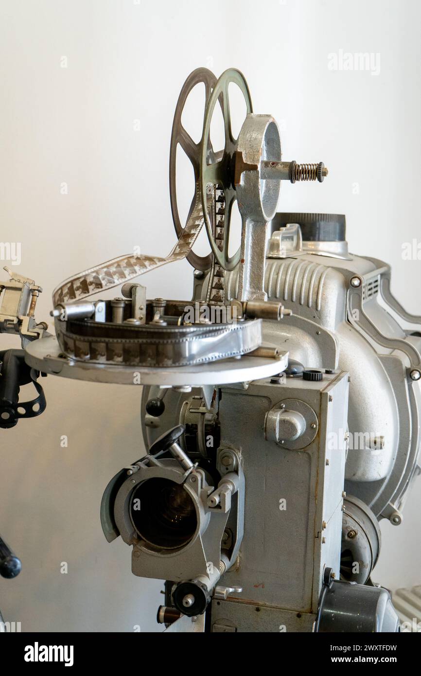 Old film video camera. Movie projector player Stock Photo - Alamy