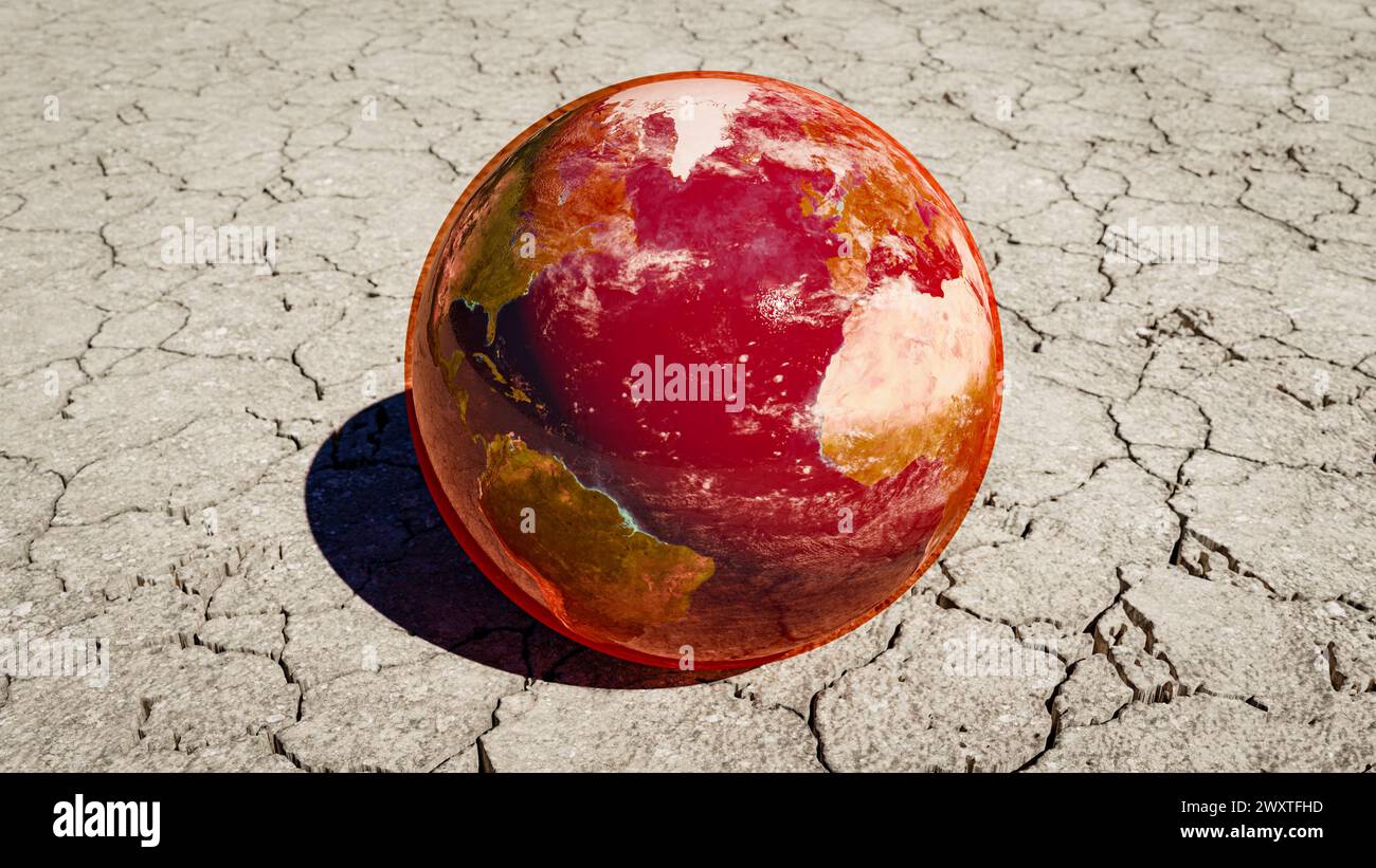 Global heat wave concept due to global warming. 3d rendering Stock ...